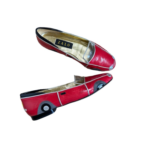Zalo | Shoes | Zalo Whimsical Red Leather Sports Car Designshoes Us ...